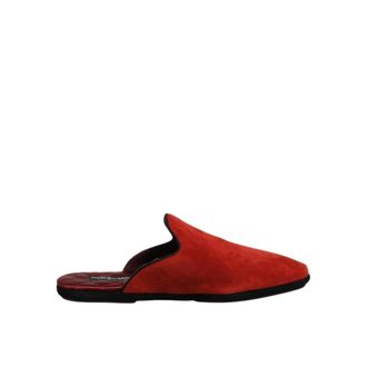 Dolce & Gabbana Homme, Chaussures, Orange, Taille: 39 EU Mules en Velours Orange Semelle en Cuir
