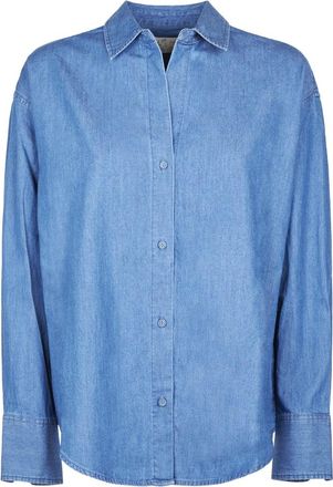 MC2 Saint Barth Femme, Blouses et Chemises, Bleu, Taille: 38 FR Cristal Chambray Shirt