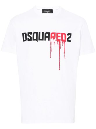 Dsquared2 t-shirt en coton &agrave; logo imprim&eacute; - Blanc