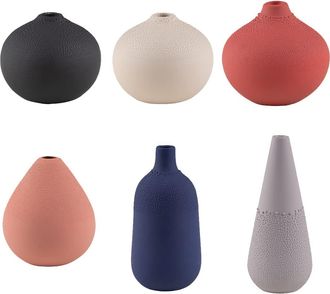 Räder Perlenvasen 6er Set, Mix, Glas, Mehrfarbig, Klassisch, Einfarbig, Vase