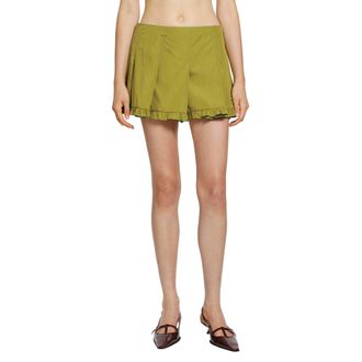Miu Miu Pleated Poplin Mini Skirt