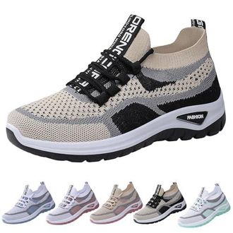 Generic Baskets d&eacute;contract&eacute;es et confortables &agrave; enfiler pour femme - Pour la marche, la gym, le fitness - L&eacute;g&egrave;res et respirantes - En maille - Antid&eacute;rapantes,