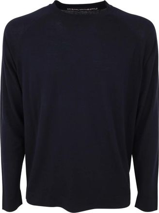 Original Vintage Homme, Tops, Bleu, Taille: L T-shirt en coton et soie