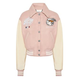 Philipp Plein Femme, Vestes, Rose, Taille: 40 FR Bomber Jacket College PP Duck