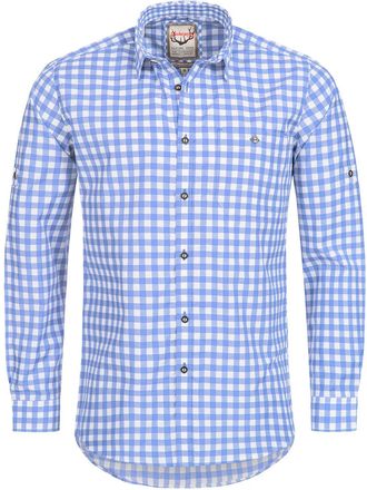 Stockerpoint Trachtenhemd OC-Franzl | kariert | modern Fit Hellblau XXL