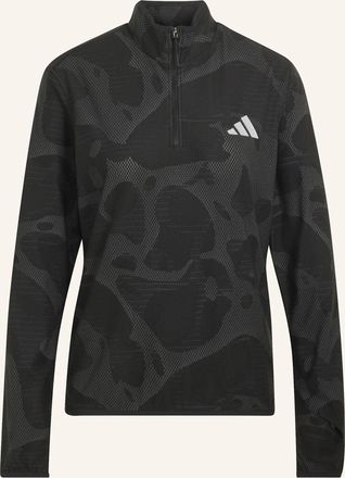 adidas adi365 Laufshirt, Reissverschluss Bis Zur Brust schwarz