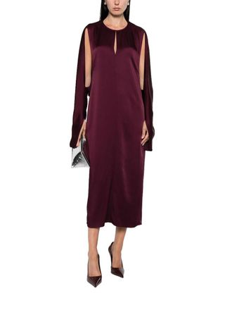 Stella McCartney Cut-Out Detail Midi Dress - Red