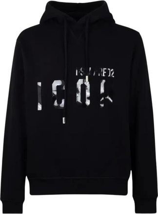 Dsquared2 Homme, Sweatshirts et sweats à capuche, Noir, Taille: XL Logo Cotton Sweat à capuche