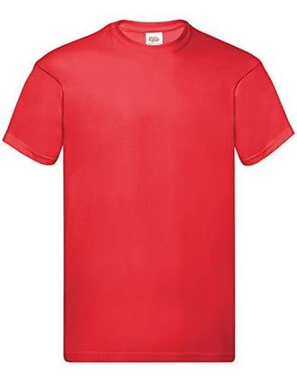 Fruit Of The Loom T-Shirt &agrave; Manches Courtes Screen Stars Original pour Homme (L) (Rouge)
