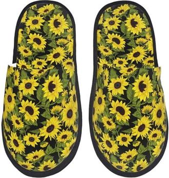 Generic Pantoufles Unisexes Tournesols En Imprimé Vintage House Chaussures Confort Automne Hiver Chaude Pantoufles, Pour Fête, Femmes, Intérieur Extérieur, L