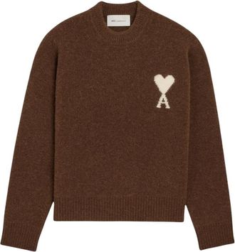 Ami Quota Rundhals-Pullover - - Knitwear - Damen - Braun - M