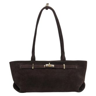Estro & Luminara Femme, Sacs, Brun, Taille: ONE Size Italian Velour Tote
