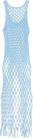 CHRISTOPHER ESBER open knit fringed dress - Blau