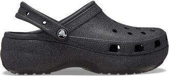 Crocs Pantoletten Classic Platform Glitter Clog W 207241 Schwarz