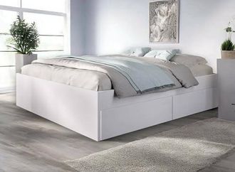 Dmora Lit Double Caplone, Sommier pour Chambre, Literie par Chambre, Support de Matelas, 149x195 h39 cm, Blanc