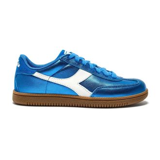 Diadora Femme, Chaussures, Bleu, Taille: 40 1/2 EU Metallic Trainer Baskets Bleu