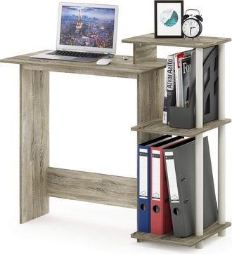 Furinno Efficient Home Laptop-Notebook-Computertisch, Sonoma-Eiche/Wei&szlig;