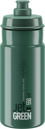 Elite JET GREEN Opal Wei&szlig; Logo 550 ml - Umweltfreundliche Fahrrad-Trinkflasche, Ultraleicht und BPA-frei - Biologisch abbaubar f&uuml;r Radsport MTB Gravel