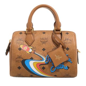 MCM Bowling Bags - Visetos Boston Small - Gr. unisize - in Cognacbraun - f&uuml;r Damen