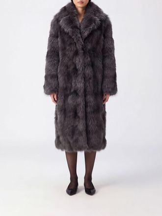 Sword 6.6.44 Long manteau droit en fausse fourrure &agrave; la coupe d&eacute;contract&eacute;e