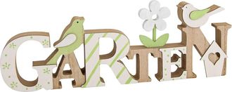 Riffelmacher & Weinberger Schriftzug Garten zum Stellen | Schrift zum Aufstellen aus Holz | Holzdeko Buchstaben grün weiß