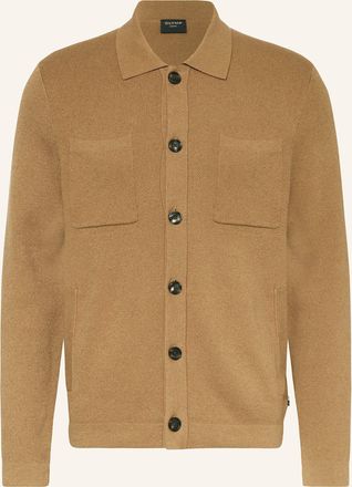 Olymp Strickjacke Level Five Body Fit Aus Schurwolle braun