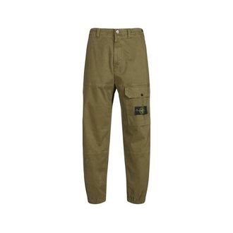 Stone Island Pantalon ample chevilles resserr&eacute;es en coton m&eacute;lang&eacute;