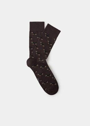 Mango Chaussettes coton imprim&eacute; chien marron - Homme - 40-42 - MANGO MAN