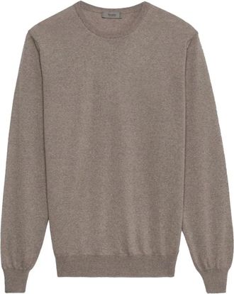 Ferrante Homme, Pulls, Gris, Taille: XL Worsted Wool Crew Neck