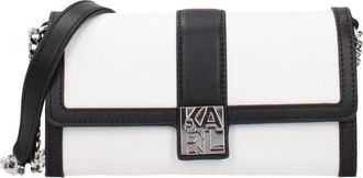 Karl Lagerfeld Monogram Chain Clutch Bag - - Bags - Damen - Wei&szlig; - ONE SIZE