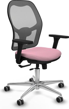 Piqueras y Crespo Computerstuhl Rosa Jorquera mit 3D-Armen, h&ouml;henverstellbare Lendenwirbelst&uuml;tze, ausgestattet mit Syncro/Traslack und injiziertem Schaumstoff, Grau/Ros