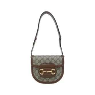 Gucci Pre-owned Horsebit 1955 GG Supreme Canvas Ledertasche - - Pre-owned - Damen - Beige - ONE SIZE
