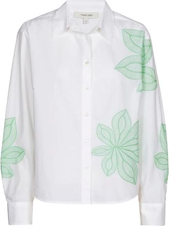 Marie M&eacute;ro Femme, Blouses et Chemises, Blanc, Taille: 44 FR Chemisier Fleurs Brod&eacute;s
