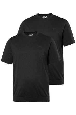 Men Plus Herren gro&szlig;e Gr&ouml;&szlig;en &Uuml;bergr&ouml;&szlig;en Menswear L-8XL Men+ T-Shirts, 2er-Pack, Bauchfit, Basic, Halbarm, bis 10 XL schwarz 8XL 836311100-8XL