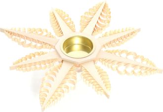 Rudolphs Schatzkiste Tischschmuck Teelichthalter aus 6 B&auml;umchen BxHxT=23x2,5x23cm NEU Kerzenst&auml;nder Weihnachten Kerze Holzschmuck Holz Seiffen Erzgebirge Dekoration Spanba