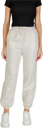 Guess Femme, Pantalons, Blanc, Taille: 40 FR Pantalon &eacute;l&eacute;gant &agrave; lacets avec poches