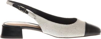 Baldinini Femme, Chaussures, Multicolore, Taille: 38 EU Slingback in nappa leather and canvas off white