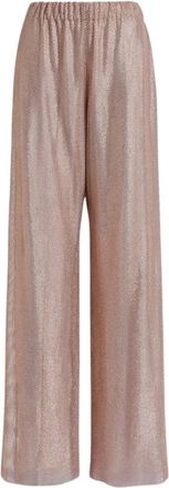 Alberta Ferretti Femme, Pantalons, Rose, Taille: 36 FR Pantalon large micro-strass