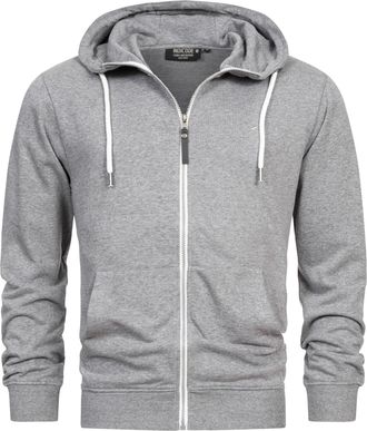 Indicode Herren INChristos Sweatjacke mit Kapuze und Reißverschluss | Hooded Jacket Kapuzenjacke für Männer Grey Mix, 3XL