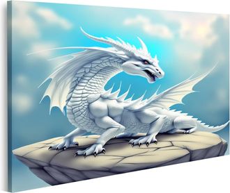 Islandburner Bild auf Leinwand Weißer Drache Generativ Ai Bilder Wandbilder Poster