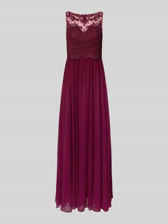 Laona Abendkleid mit Ziersteinen und floralen Stickereien