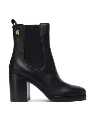 Tommy Hilfiger Stiefeletten Square Toe Chelsea High Block Hl FW0FW08844 Schwarz