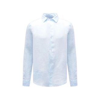 04651/ Homme, Chemises, Bleu, Taille: S Linen Shirt