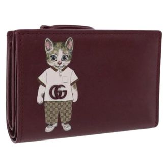 Gucci unisex, Pre-owned, Rouge, Taille: ONE Size Portefeuille Vintage Pre-owned