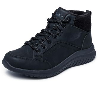Skechers Damen Ultra Flex 2.0 Casual Mix Fashion Boot, Schwarz/Schwarz, 6.5 US