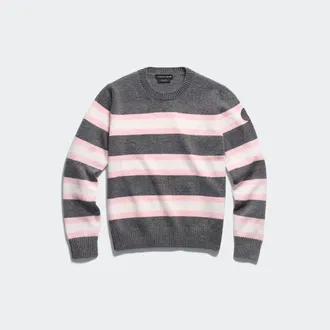 Canada Goose Gestreifter Joffre Strickpullover mit Rundhalsausschnitt (Weiblich, Stone/Linnaea Rose, S)