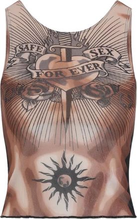 Jean Paul Gaultier Femme, Tops, Multicolore, Taille: 38 FR Safe Tattoo Tank Top