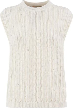 Antonelli Femme, Pulls, Blanc, Taille: 40 FR Dalia Pull sans Manches