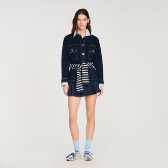 Sandro Cardigan mit Kontrastn&auml;hten