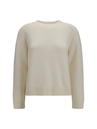 Loro Piana Womens Crewneck Cashmere Sweater Parksville White